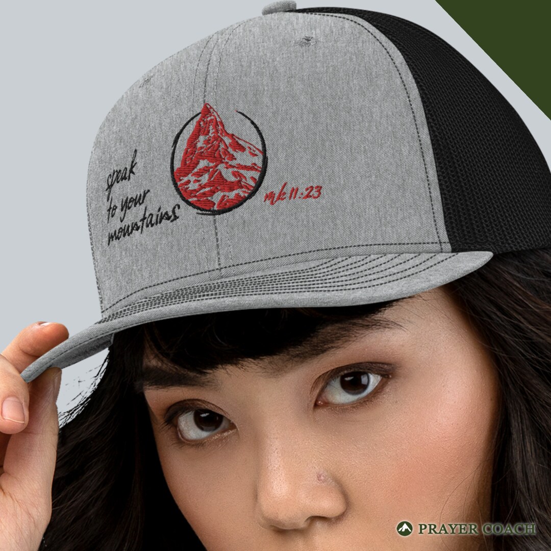 Grey Trucker Prayer Hat for Praying Christians, Speak to Your Mountains ...