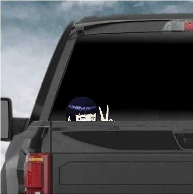 Hinata Hyuga Peeking Peace Naruto Vinyl Decal Anime Sticker: Fun for ...