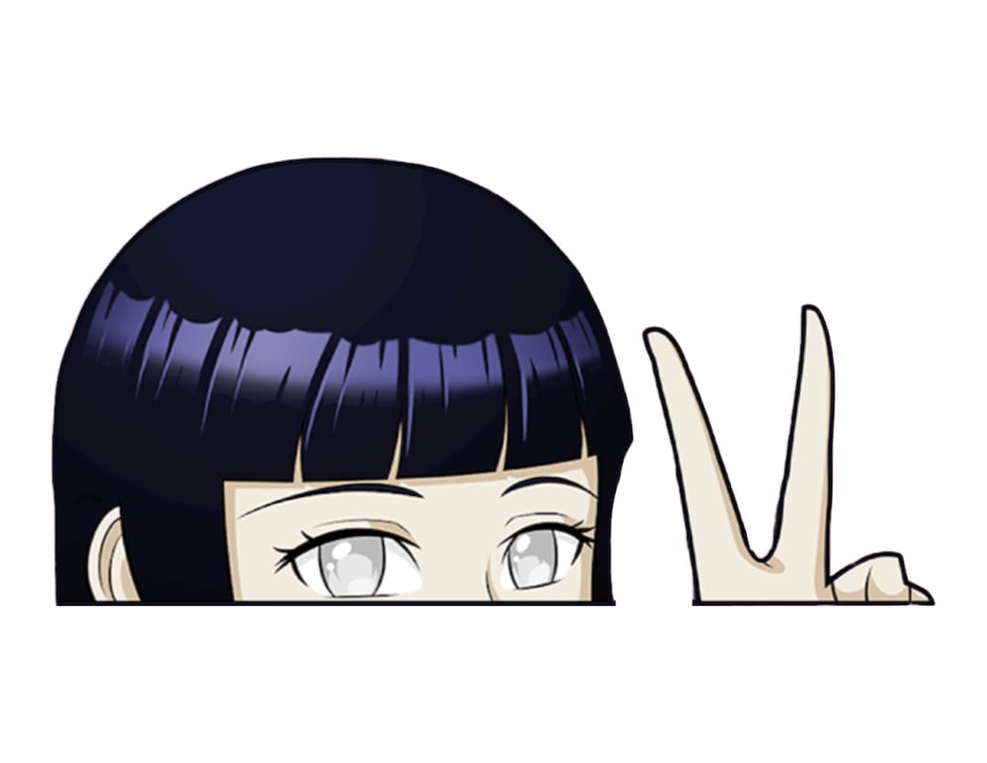 Hinata Hyuga Peeking Peace Naruto Vinyl Decal Anime Sticker: Fun for ...