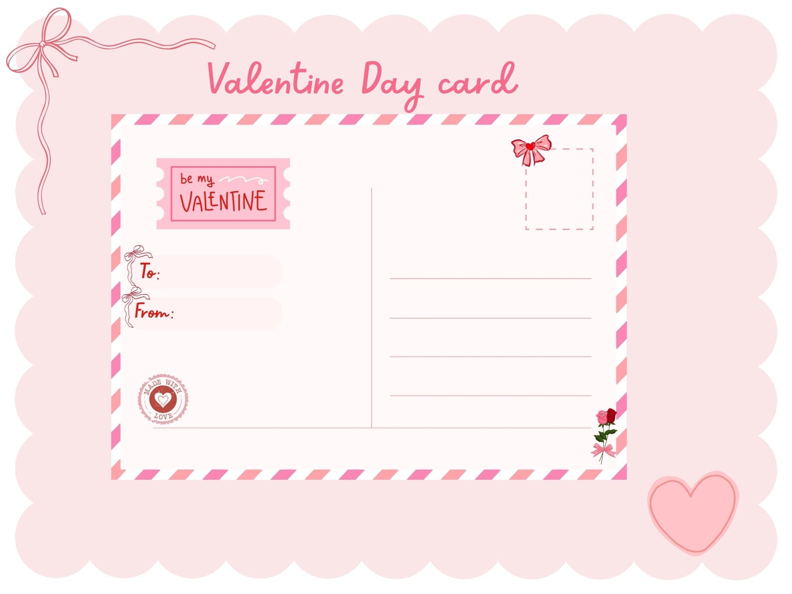 Romantic Valentine Card | Printable A6 Love Note (PDF Download) - Etsy