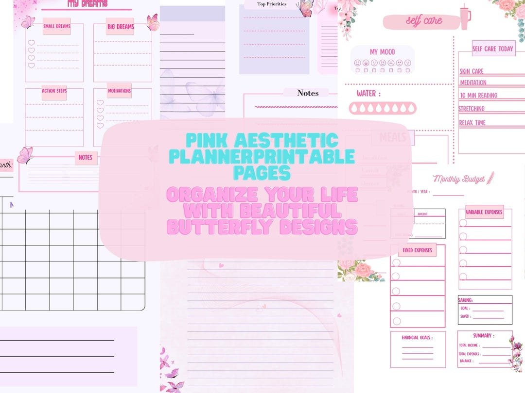 Printable Pink Planner Bundle: Daily, Self-care, Budget (PDF) - Etsy