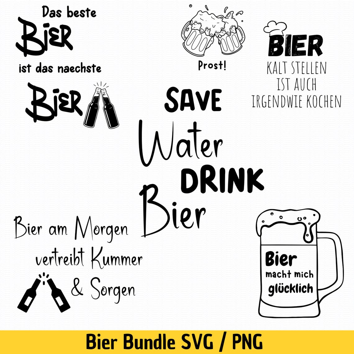 Bier Plotterdatei SVG & PNG | Lustige Bier Sprüche | Sublimationsdatei für Plotten | DIY Deko ...