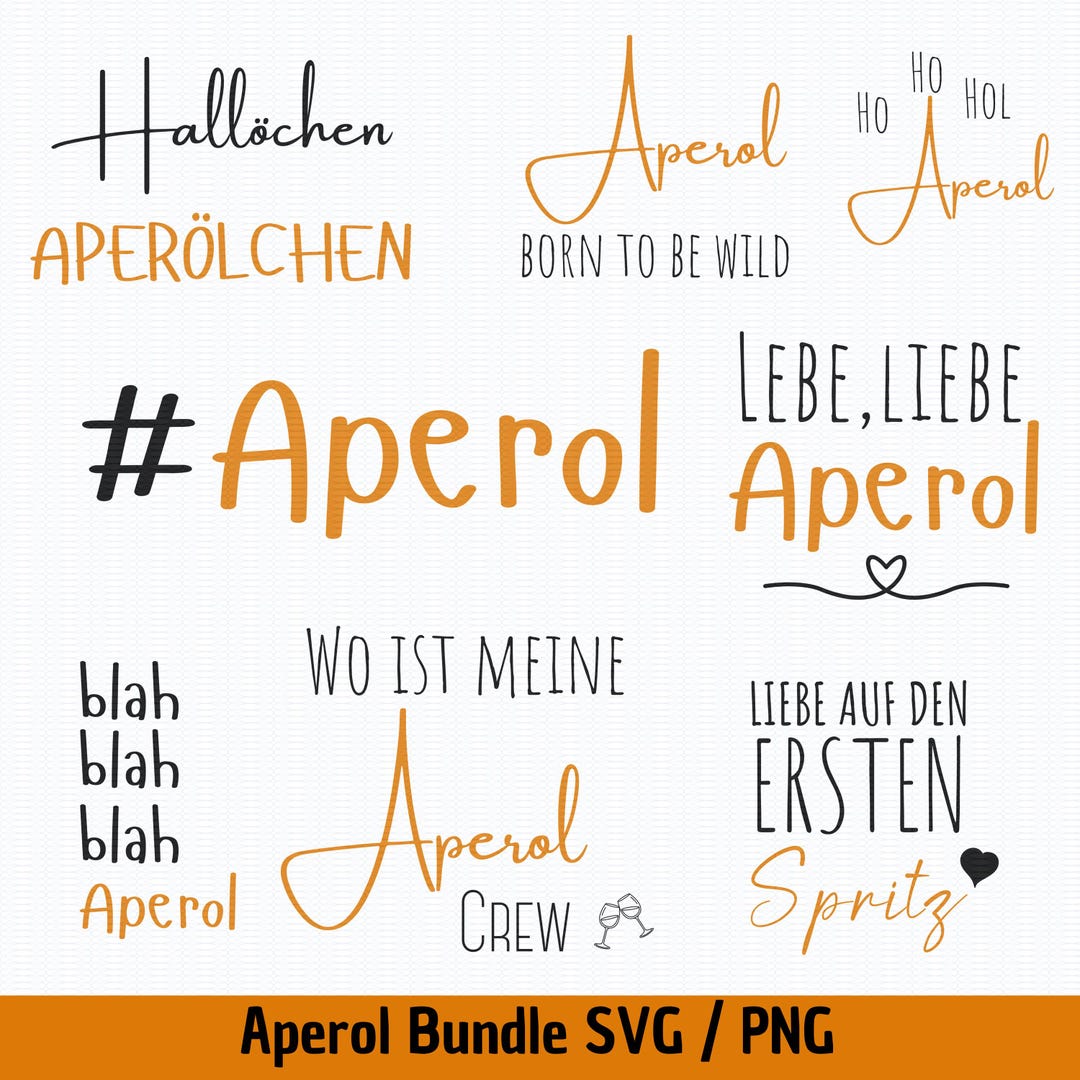 Aperol Spritz SVG & PNG Bundle – Cocktail Digital Files for Cricut ...