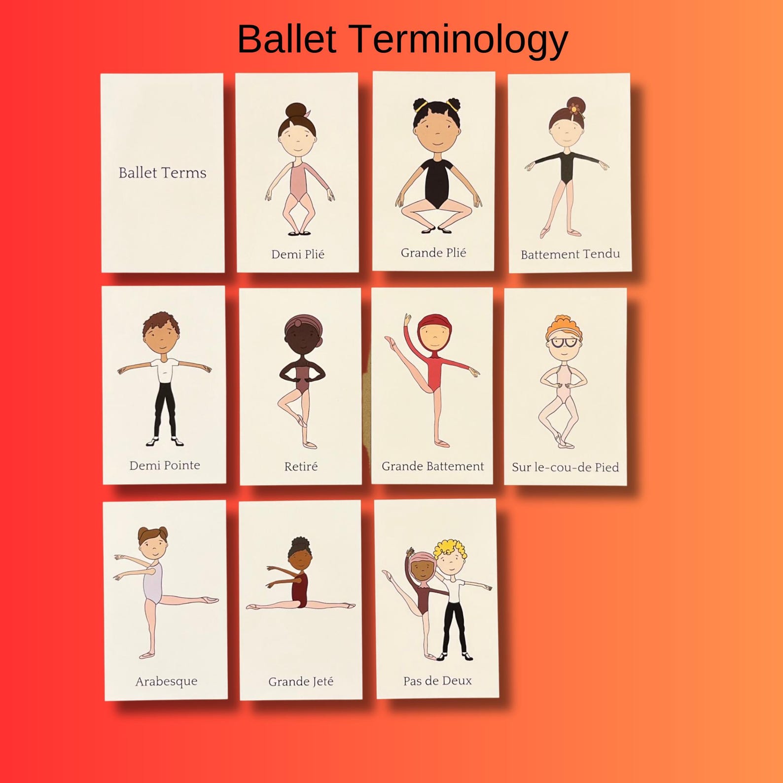 Flashcards, Ballet Flashcards, Ballet Terms, Beginner Ballet, Dance ...