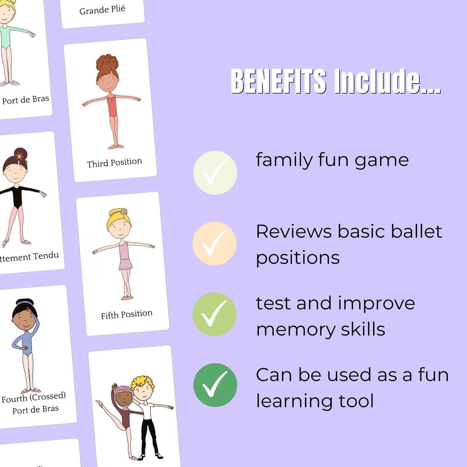 Ballet Memory Card Game: Learning Dance Positions (digital Download ...