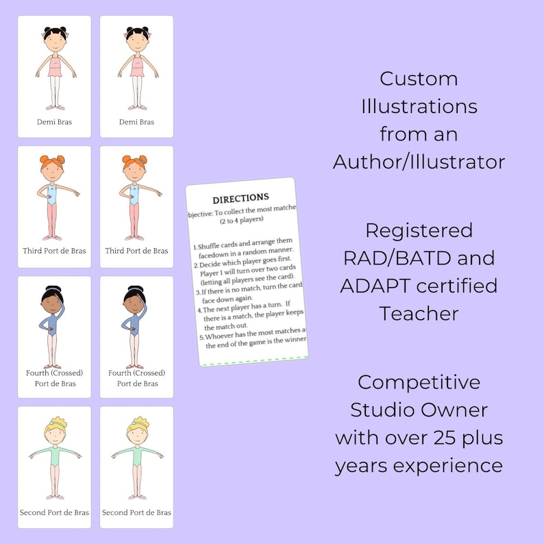Ballet Memory Card Game: Learning Dance Positions (digital Download ...