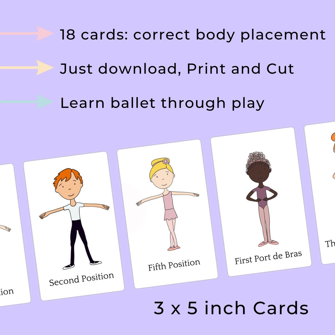 Ballet Memory Card Game: Learning Dance Positions (digital Download ...