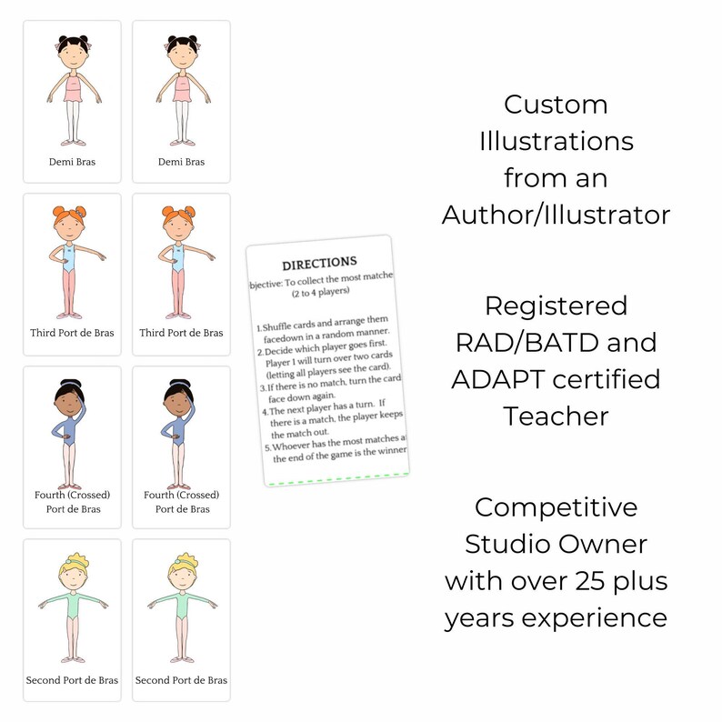 Ballet Memory Card Game, Memory Card Game, Card Game, Ballet Game ...