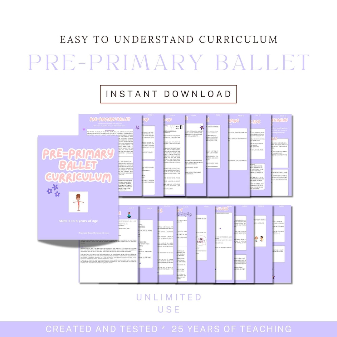 Pre-primary Ballet Curriculum: Beginner Dance Class, Ages 5-6 (PDF ...