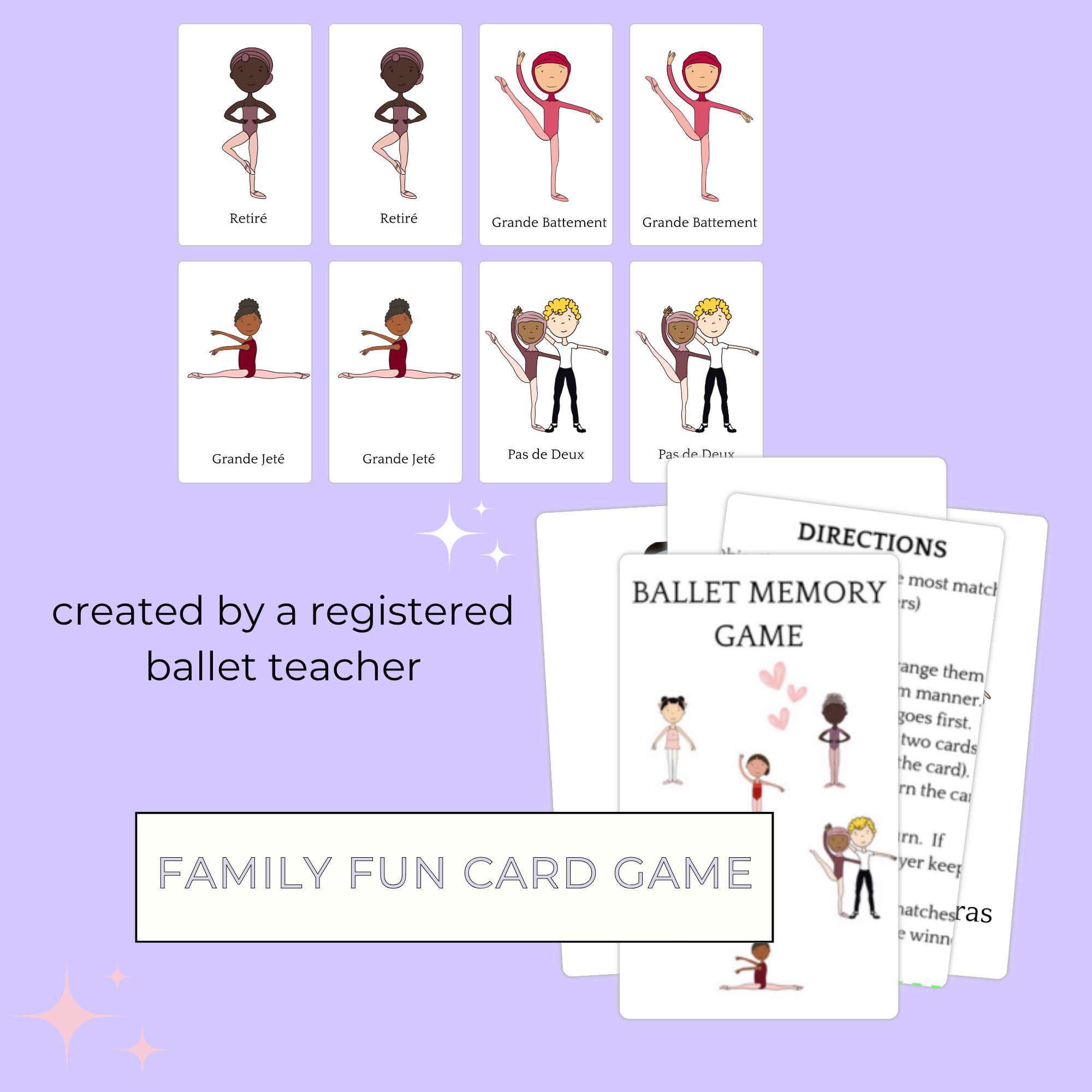 Ballet Memory Card Game: Learning Dance Positions (digital Download ...