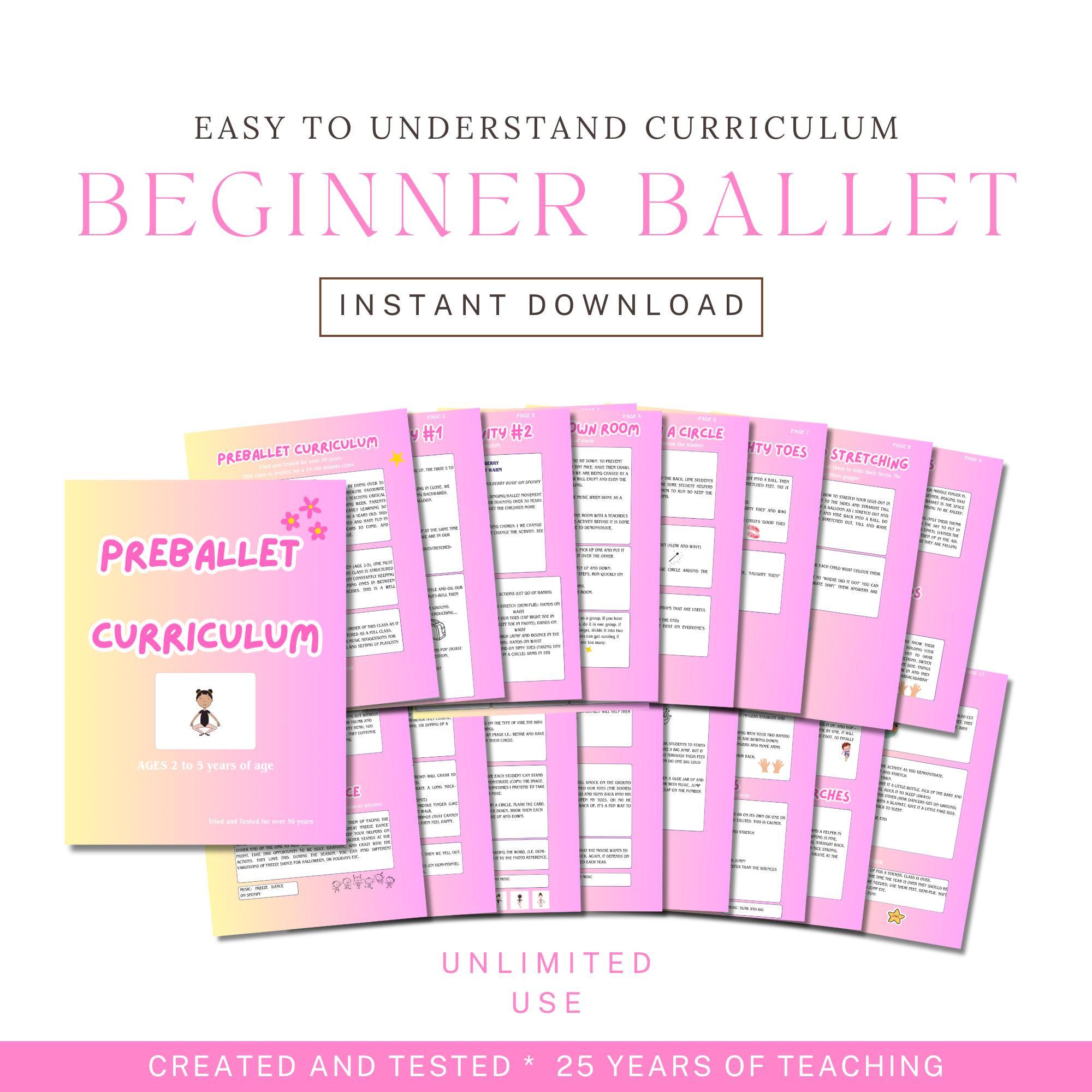 Pre-ballet Curriculum: Complete Beginner Class, Ages 2-5 (PDF ...