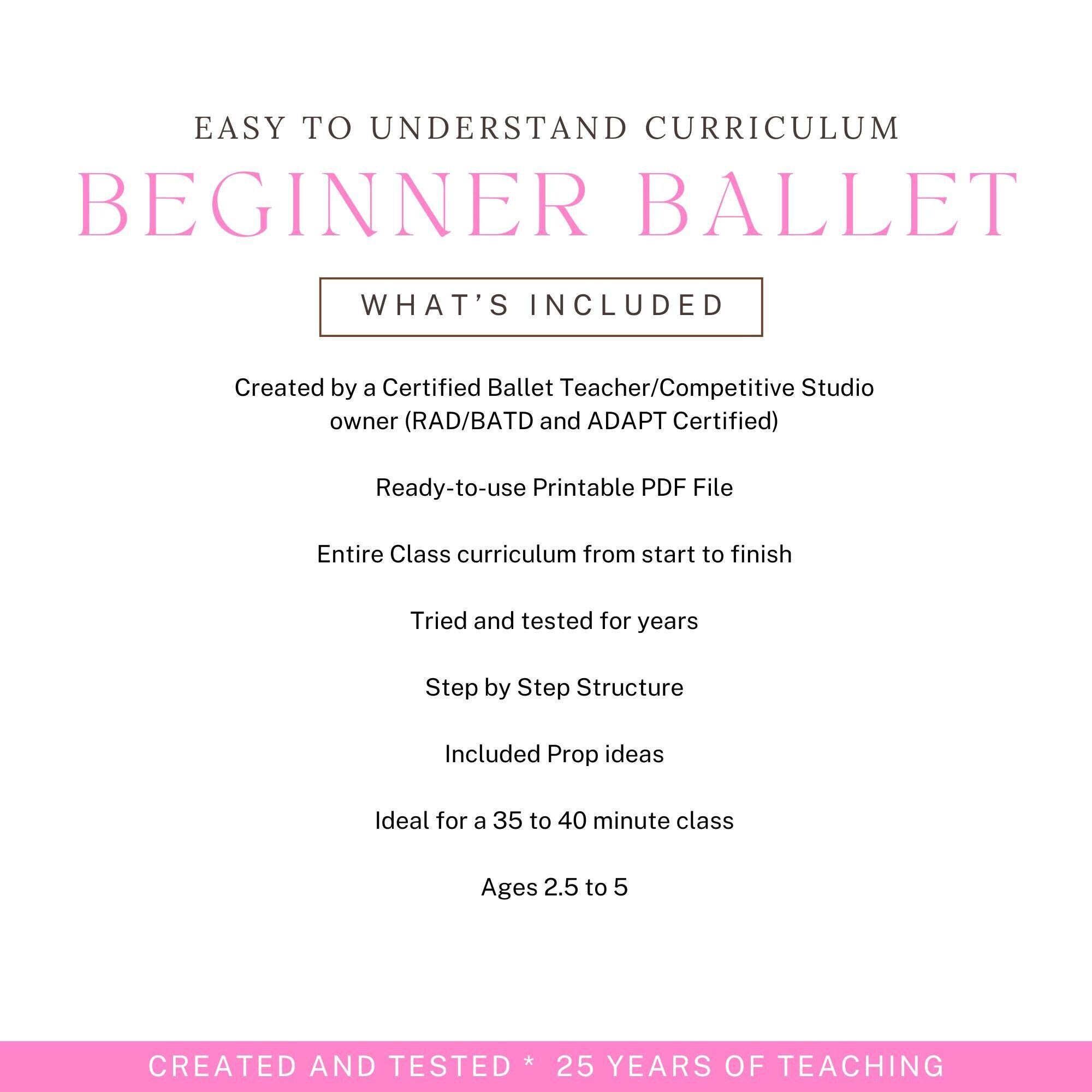 Pre-ballet Curriculum: Complete Beginner Class, Ages 2-5 (PDF ...