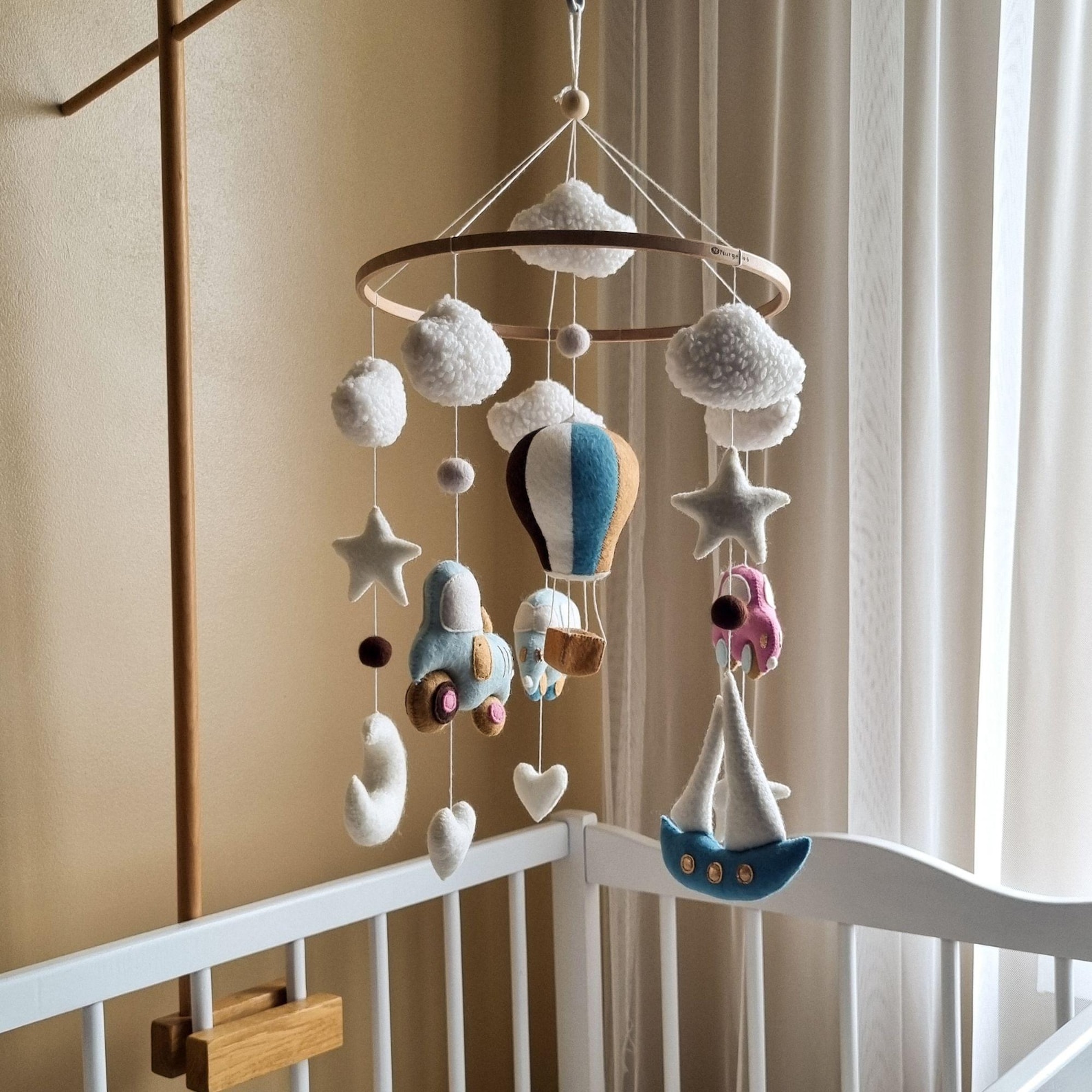 Transport Baby Mobile for Boy. Car Themed Nursery Mobile for Crib. Blue ...