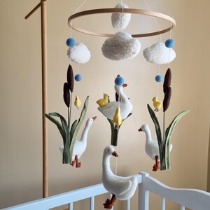 Baby Crib Mobile Geese, Nursery Mobile Goose, Cot Hanging Mobile, Farm ...