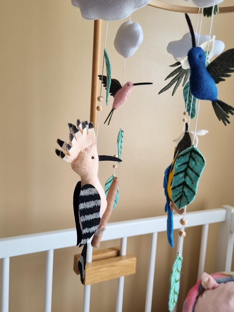 Tropical Parrot Baby Mobile for Crib in Natural Colors Nursery Mobile ...