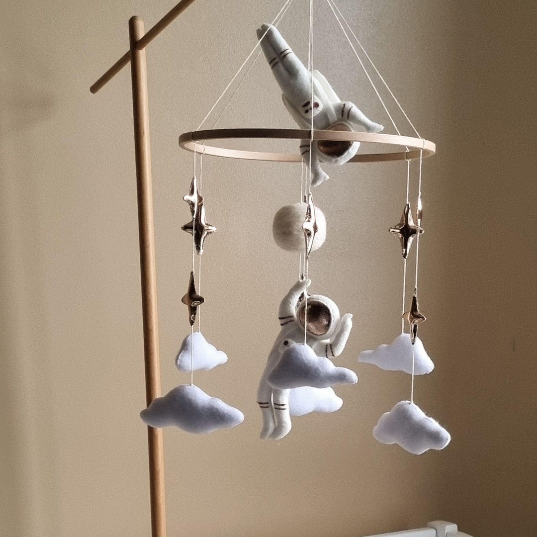 Astronaut Mobile Nursery, Crib Felt Mobile, Hanging Mobile, Baby Mobile ...
