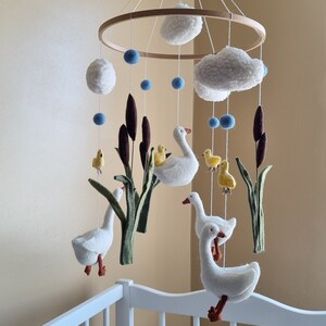 Hanging Baby Mobile White Geese. Crib Mobile Goose. Goose Mobile ...