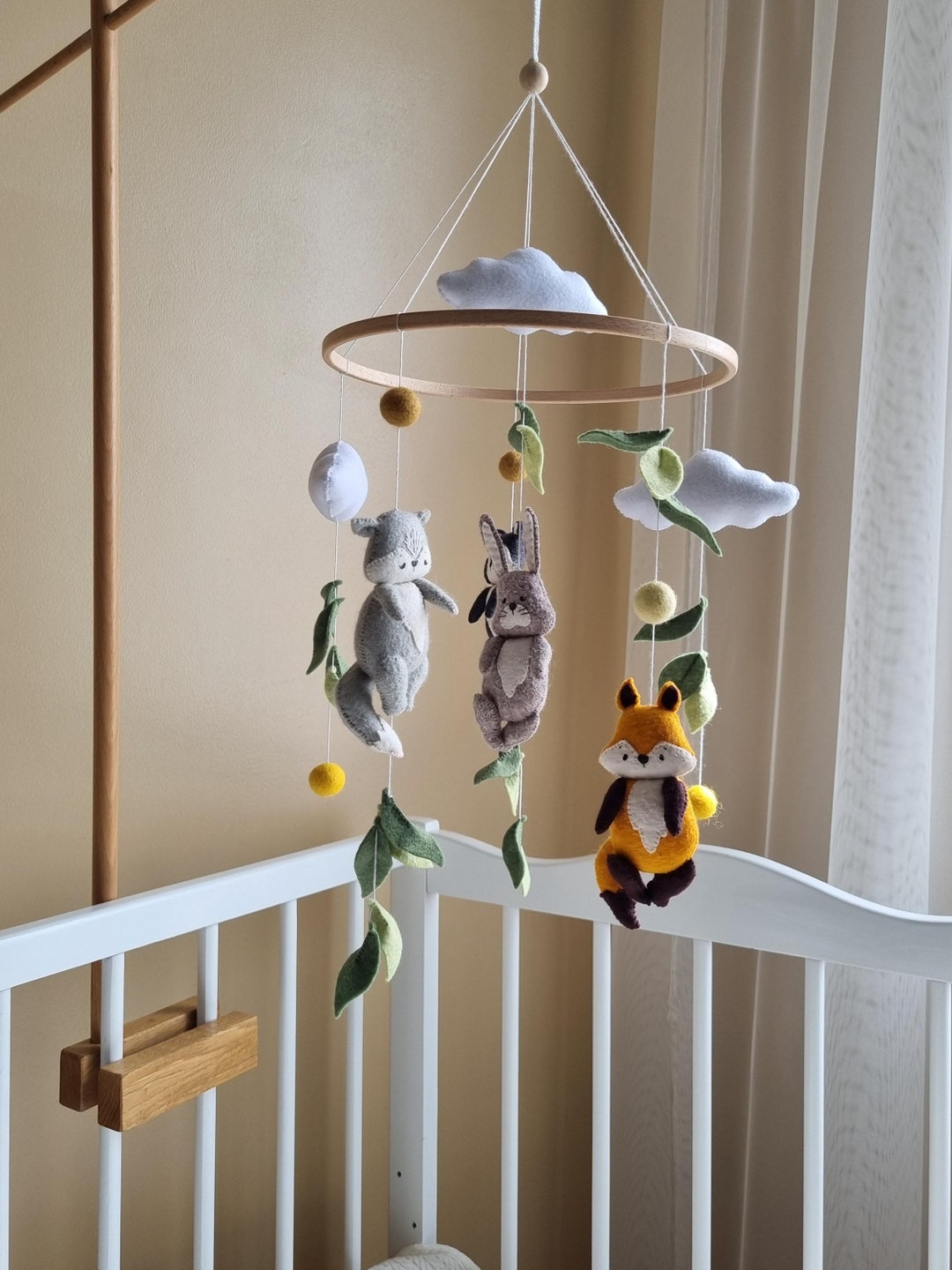 Woodland Baby Mobile Hanging Forest Themed Nursery Decor With Animals ...