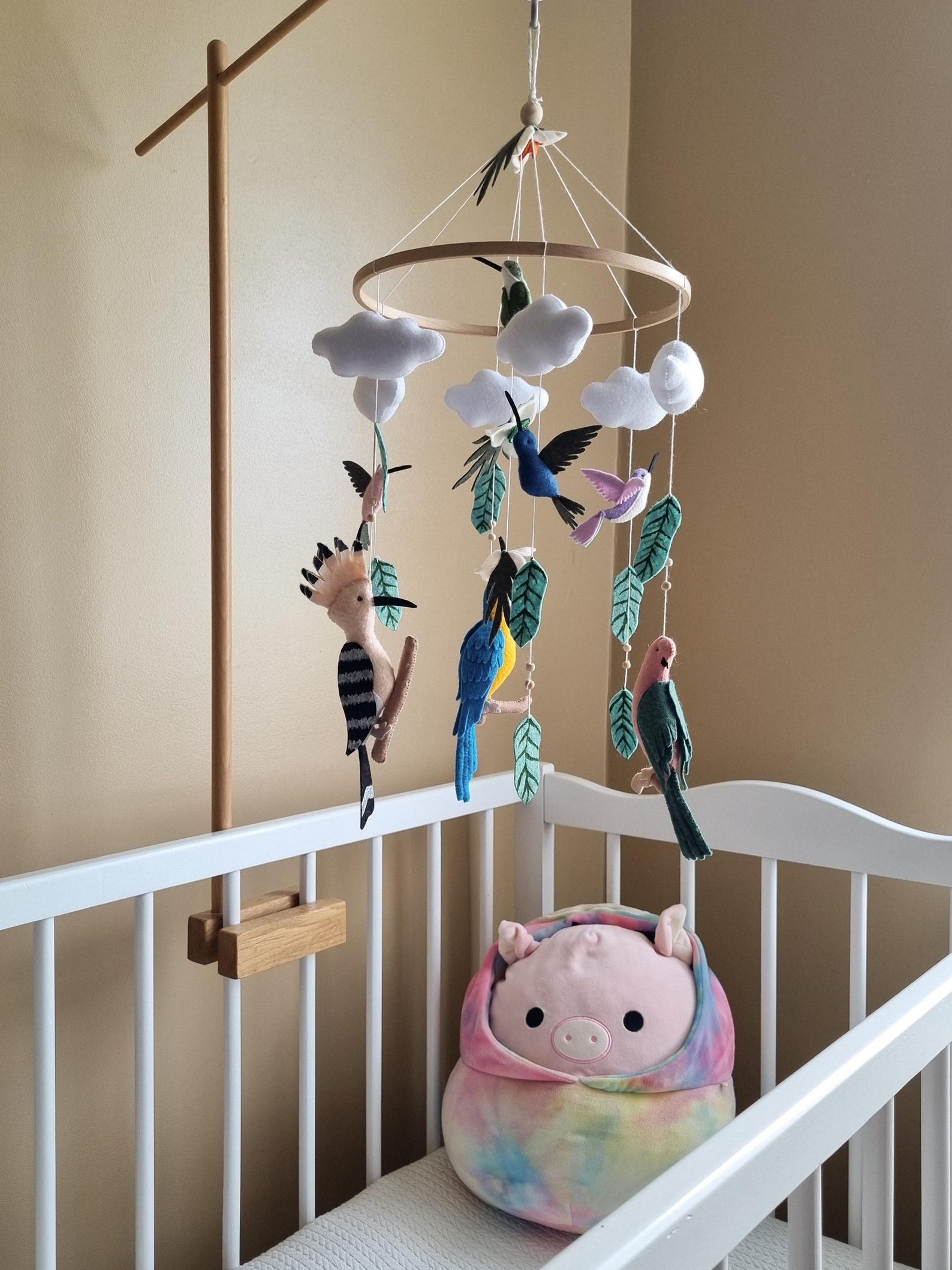 Tropical Parrot Baby Mobile for Crib in Natural Colors Nursery Mobile ...