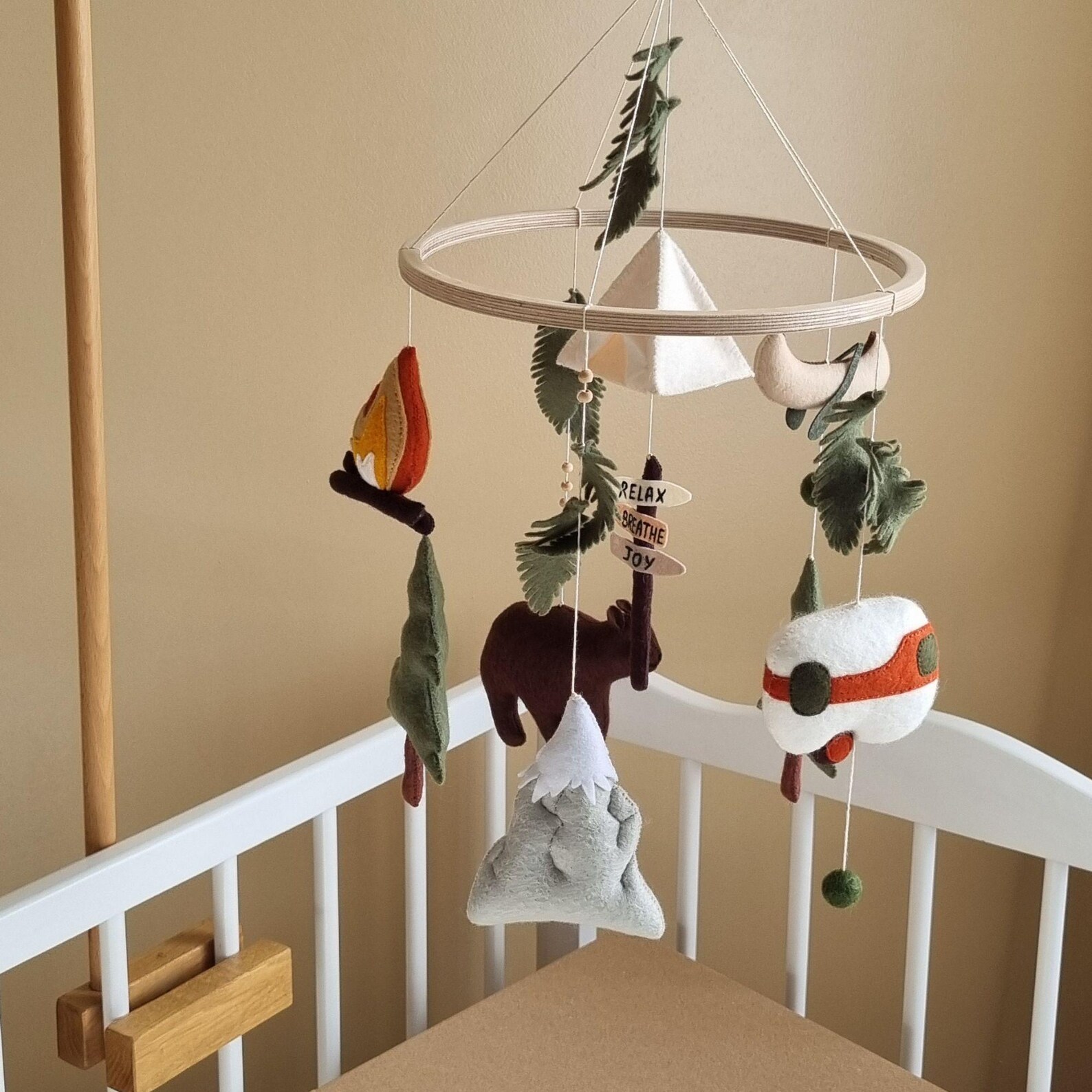 Сamp Baby Mobile, Crib Mobile Camping, Nursery Decor Mountain, Mobile ...