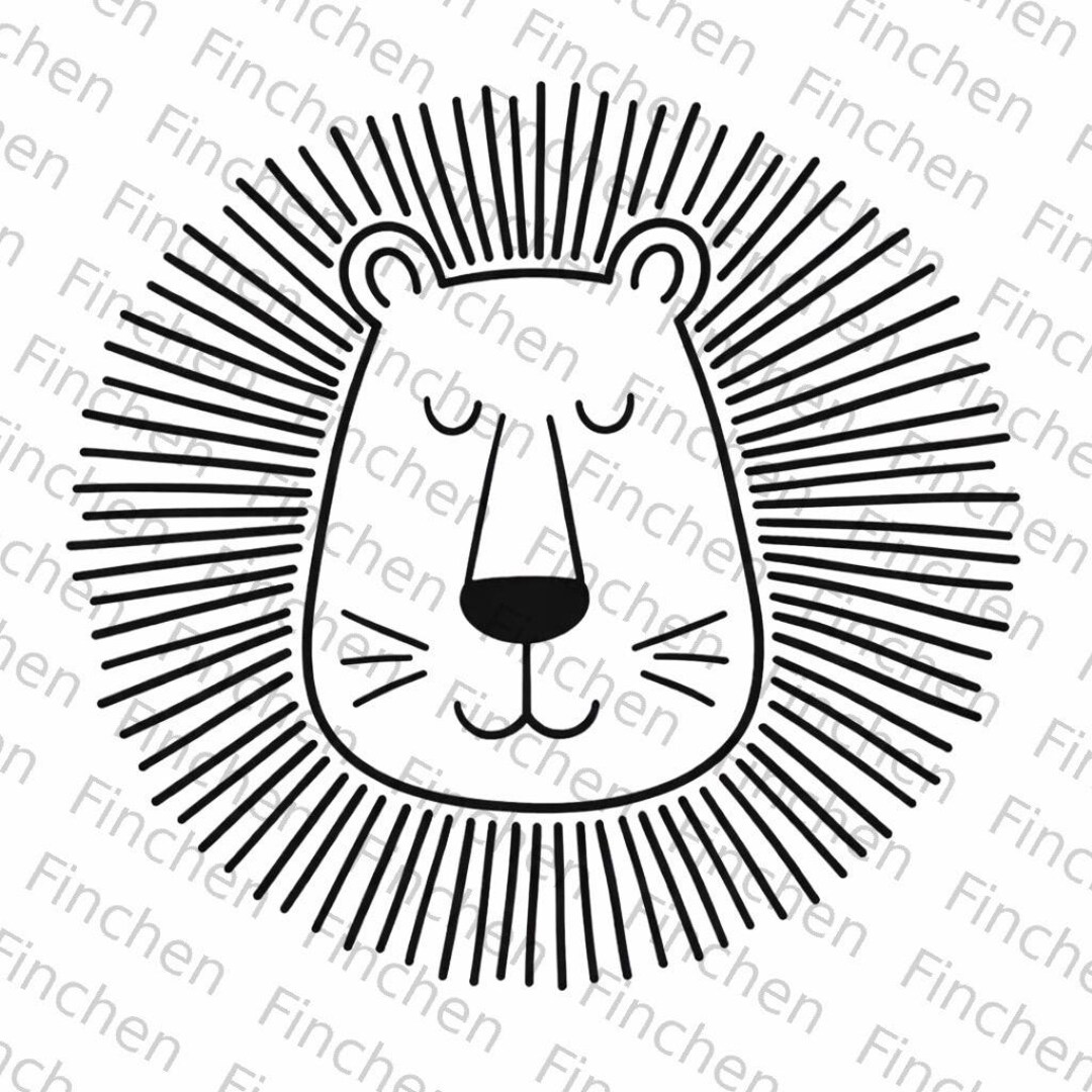 Lion SVG Line Art. Minimalist Animal Motif - Digital Plotter File - Etsy