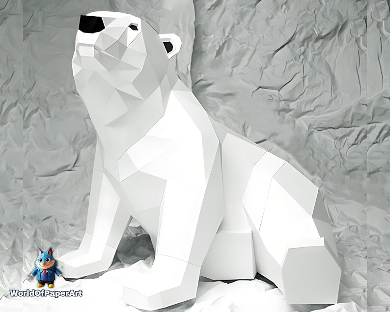 Polar Bear Papercraft ,pdf Template Svg Dxf, DIY 3d Model, Paper ...