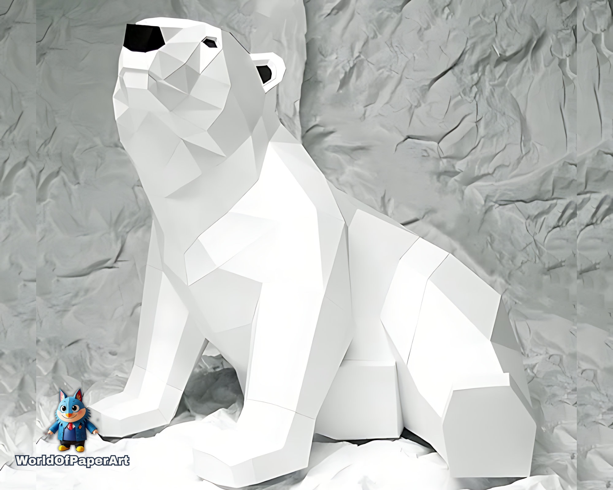 Polar Bear Papercraft ,pdf Template Svg Dxf, DIY 3d Model, Paper ...