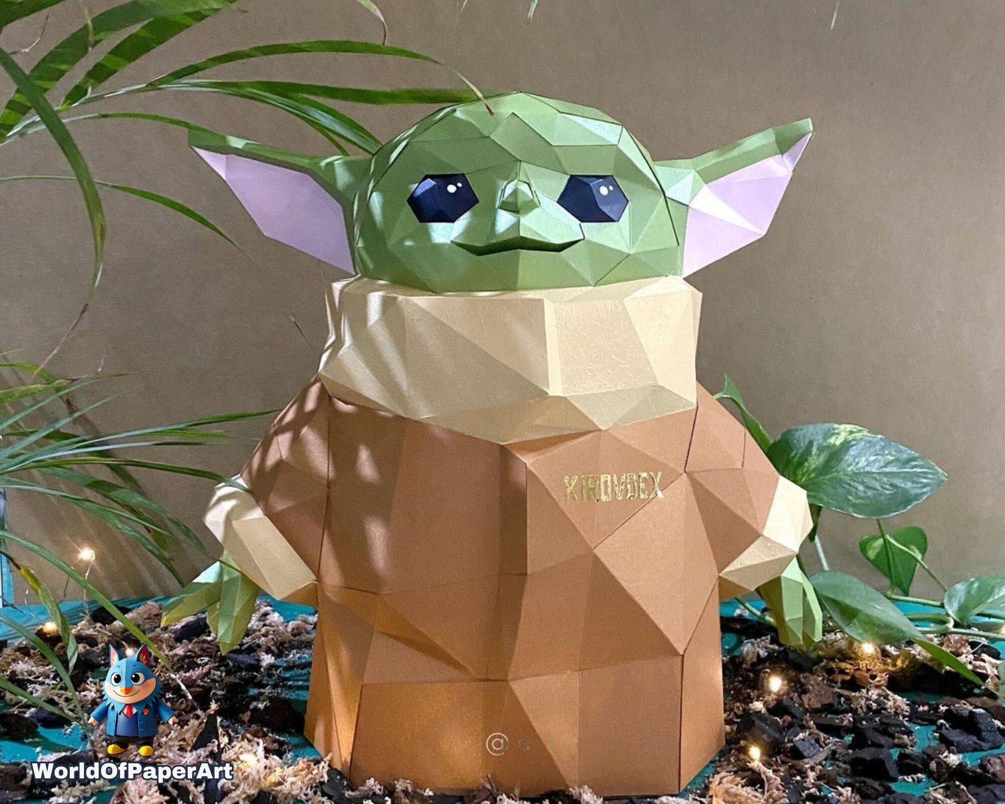 Papercraft Baby Yoda, 3d, AI DXF PDF Templante , Paper Model, Paper ...