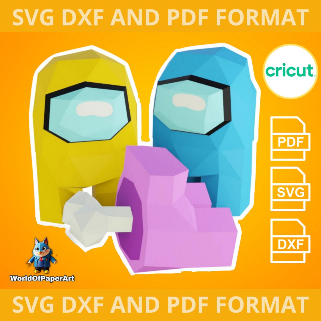 Among Us Papercraft Template 3D Model Plans Diy Low Poly Art Cricut SVG ...