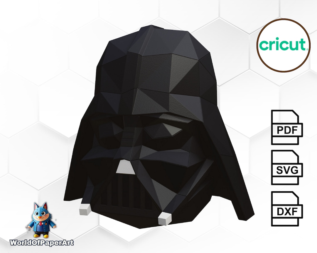 Papercraft Star Wars / Darth Vader Mask / SVG DXF PDF Templante / Paper ...