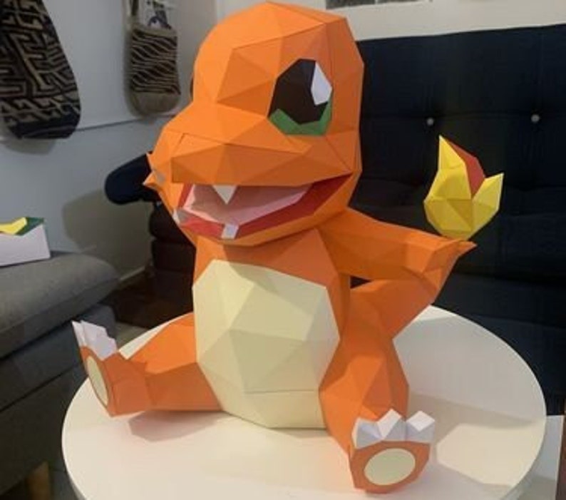Charmander Papercraft Template DIY Pokemon Art for Home Decor & Gifts ...