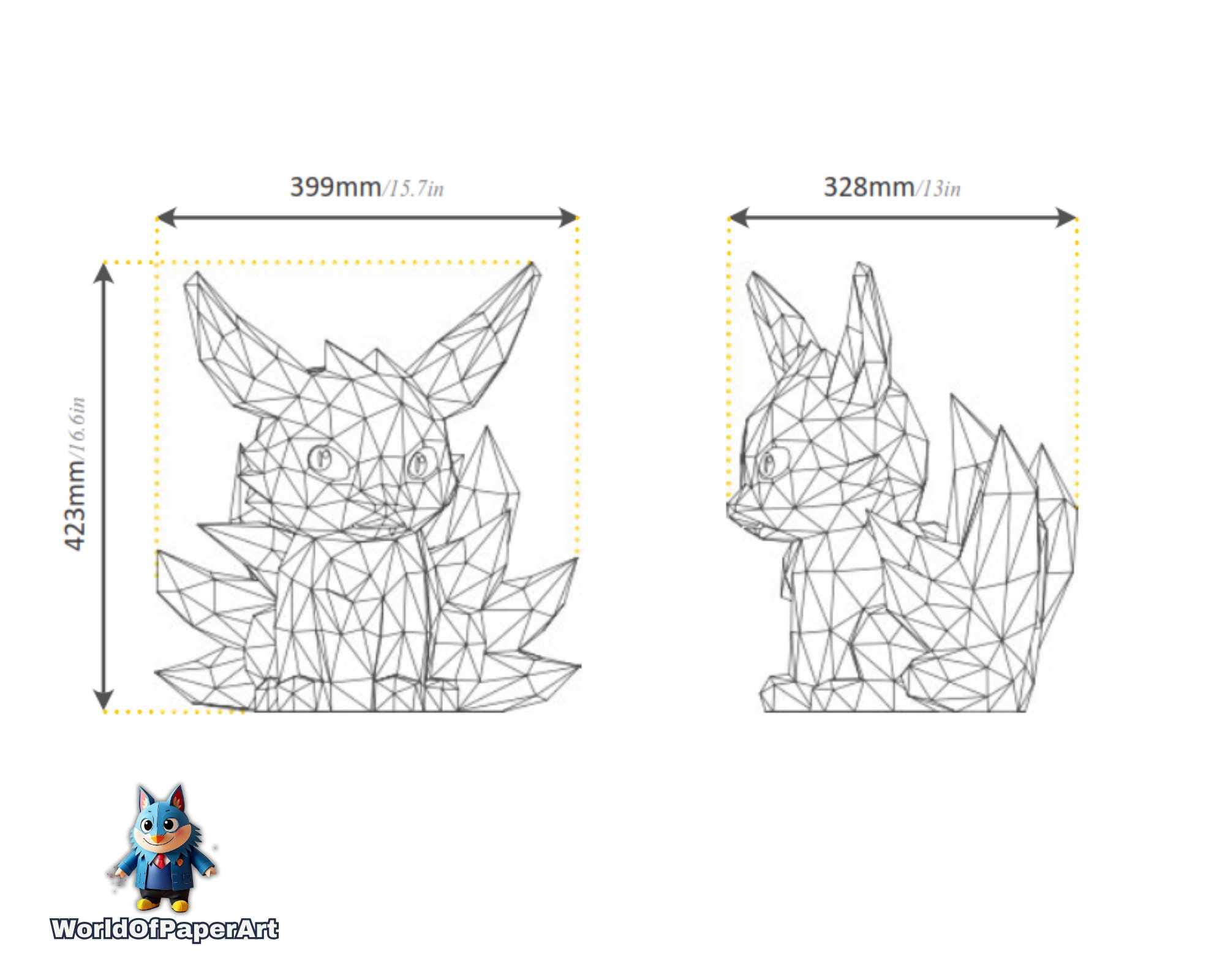 Papercraft Pokemons pack 4 Kyubi Naruto, CRICUT SVG dxf PDF Templante ...
