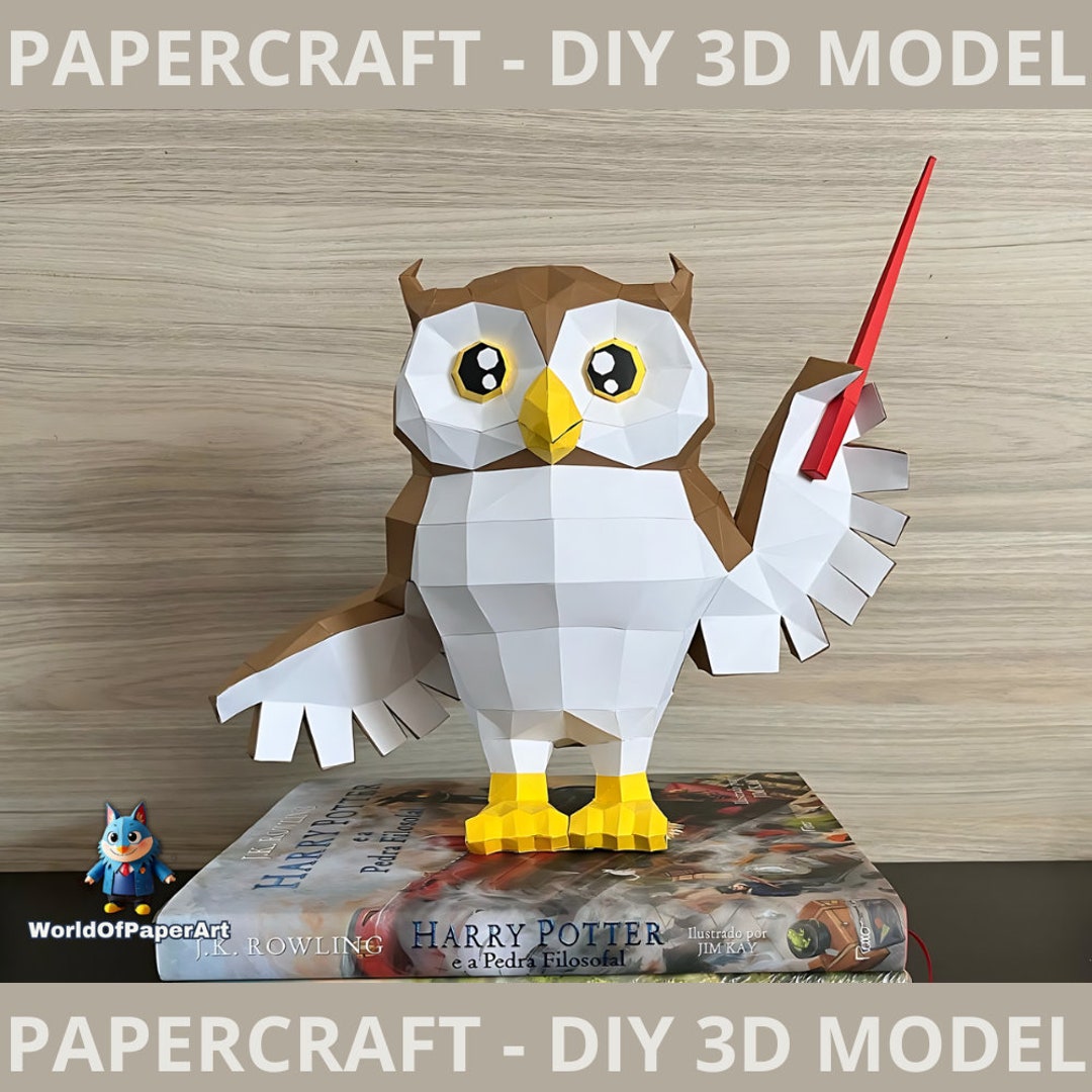 Owl Papercraft, PDF Template, Diy 3d Model, Paper Sculpture, Low Poly ...