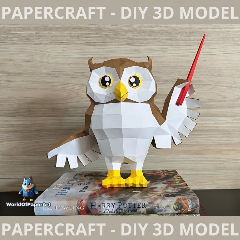 Owl Papercraft, PDF Template, Diy 3d Model, Paper Sculpture, Low Poly ...