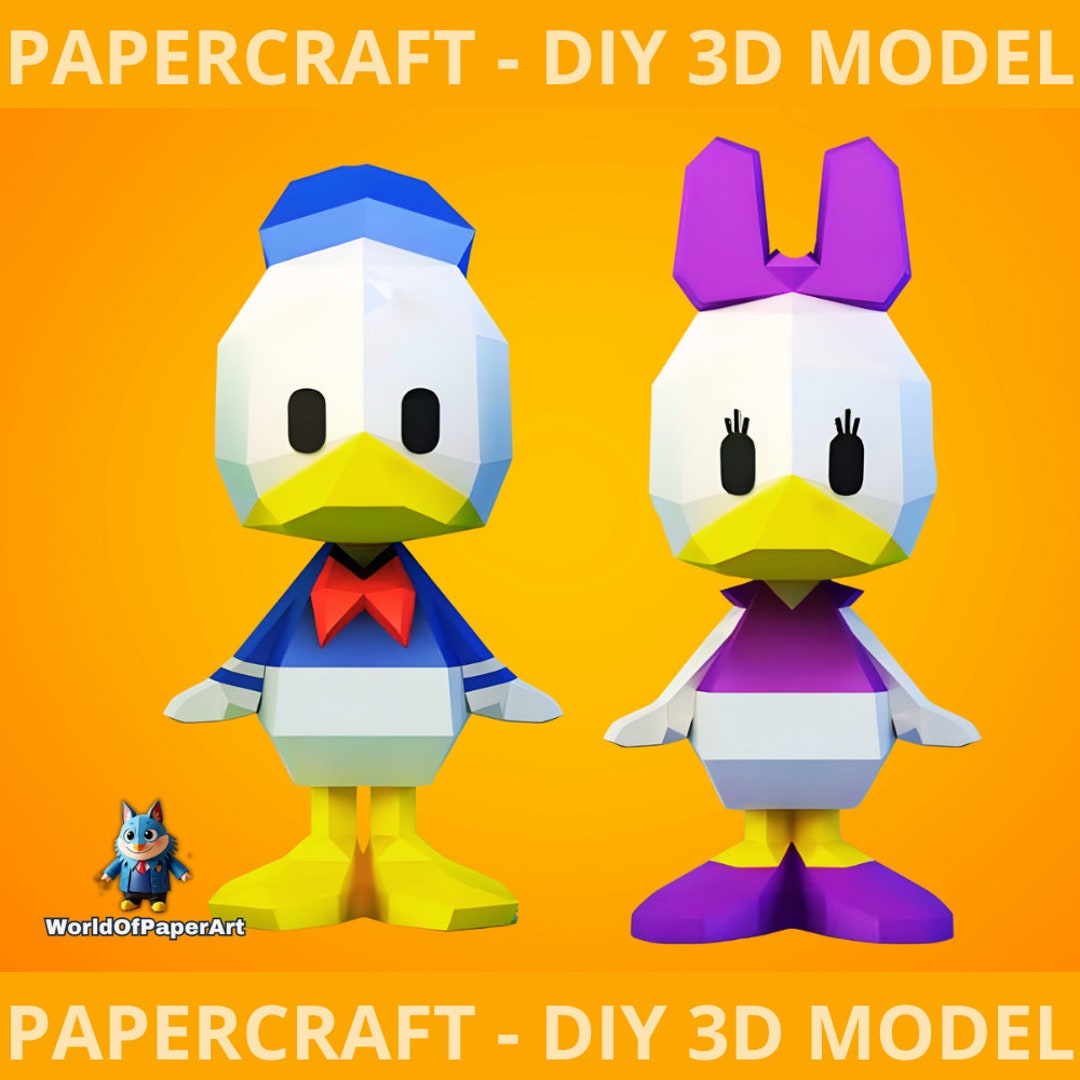 Donald Duck Papercraft Friends Bundle 2 in 1 Pack Home Decor, Art, Gift ...