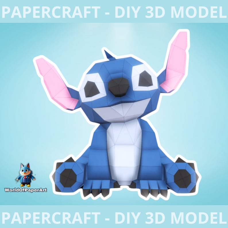 Stitch Papercraft Template / Diy Papercraft Stitch / 3d Template / DXF ...