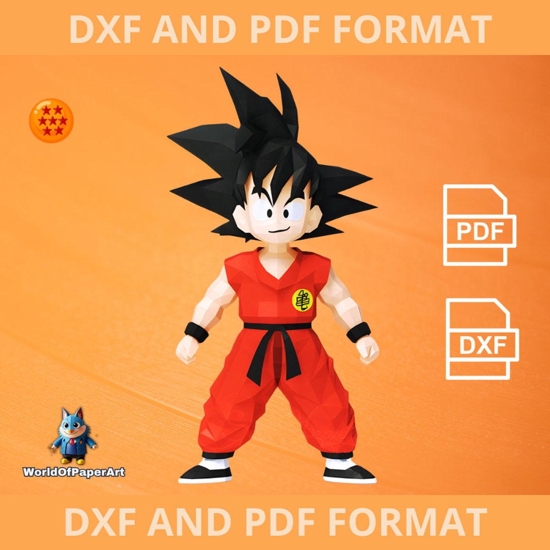 Goku Papercraft Template Set Diy 3D Origami for Home Decor and Gifts ...
