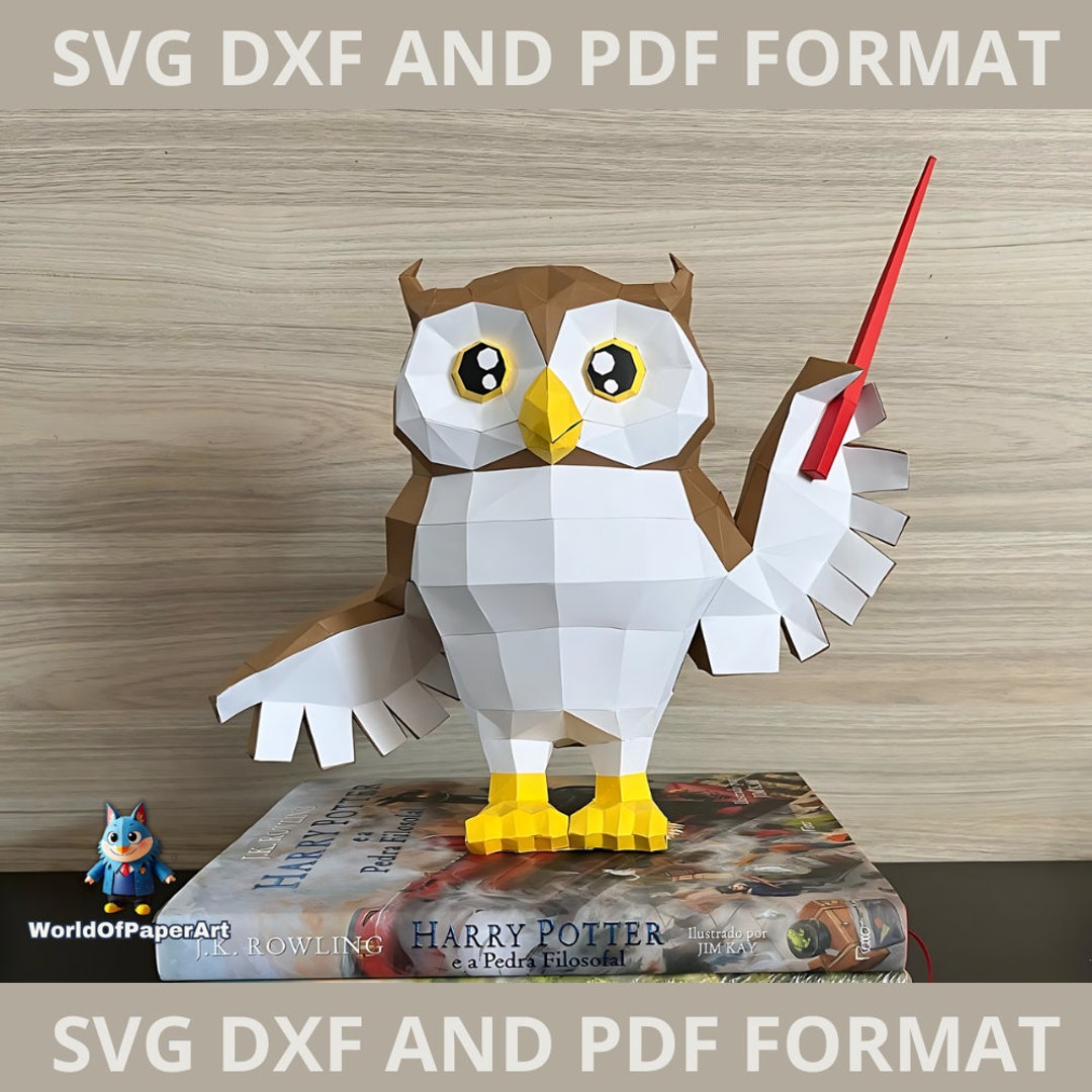 Owl Papercraft ,SVG DXF PDF Template, Diy 3d Model, Paper Sculpture ...