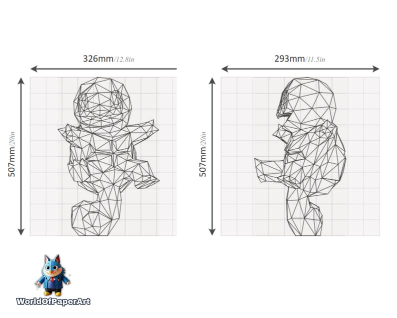 Papercraft Pokemon Squirtle, SVG CRICUT, Dxf, PDF Templante , 3D ...