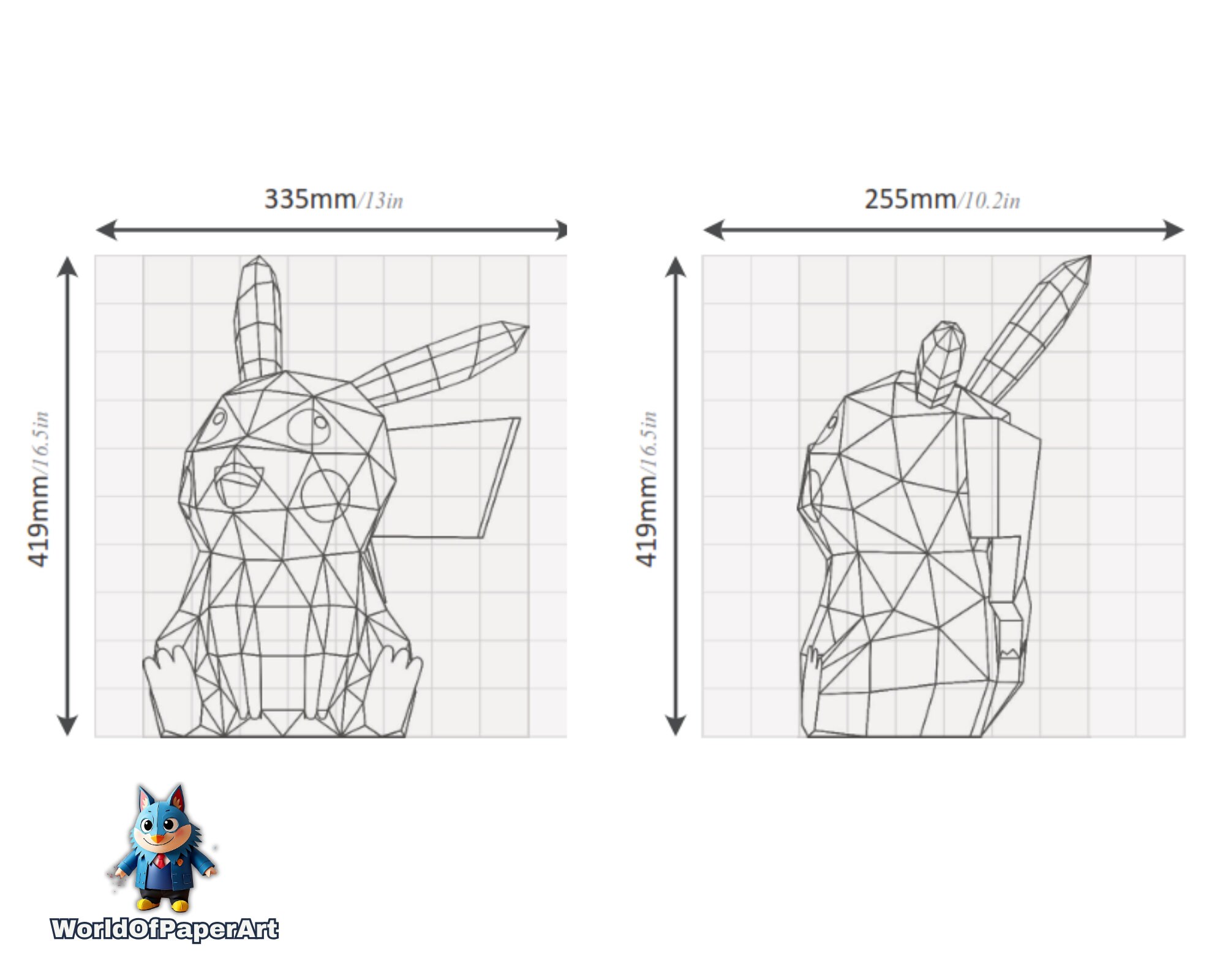 Papercraft Pokemons pack 4 Kyubi Naruto, CRICUT SVG dxf PDF Templante ...