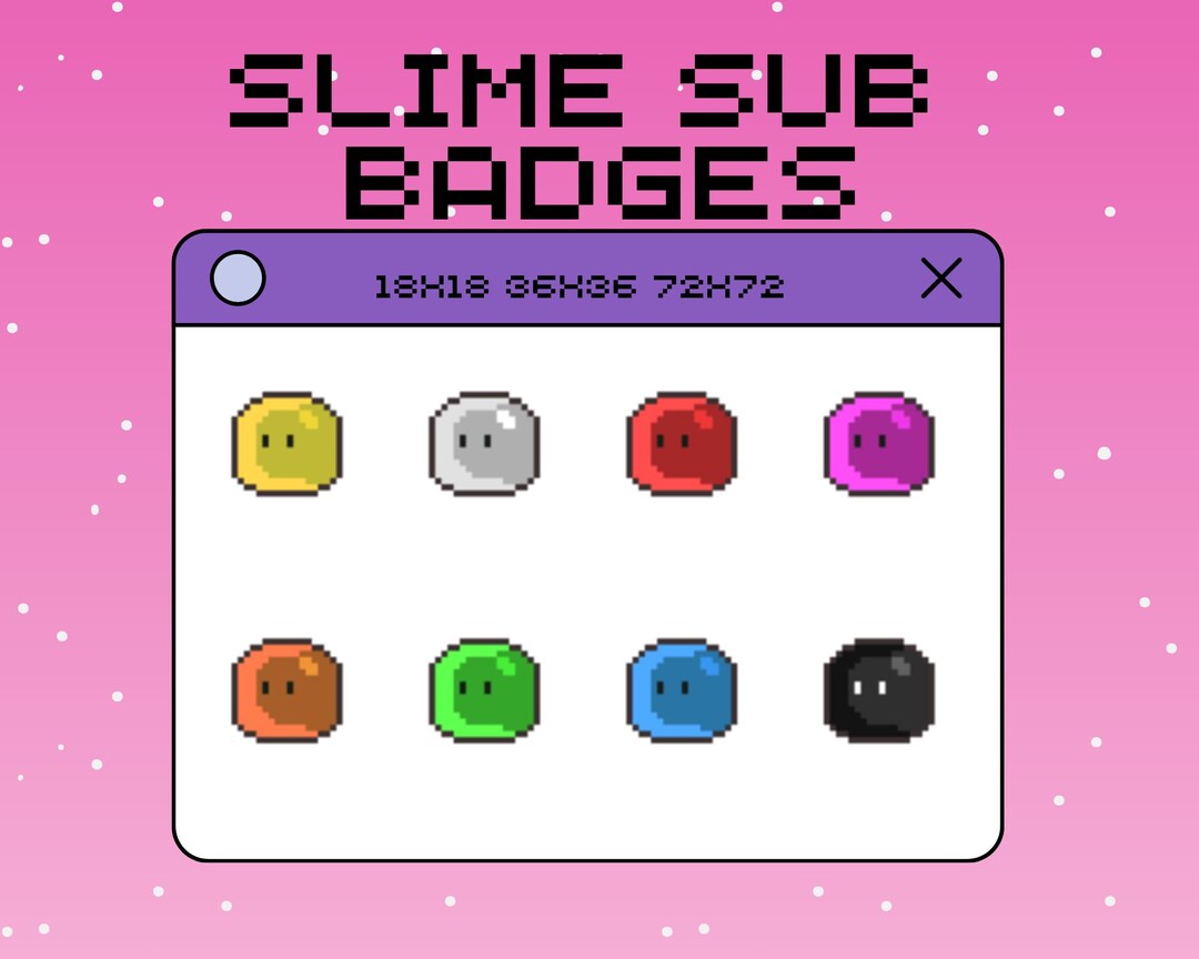 Twitch 8-bit Sub Badges, Cute Slime Monster for Stream - Etsy