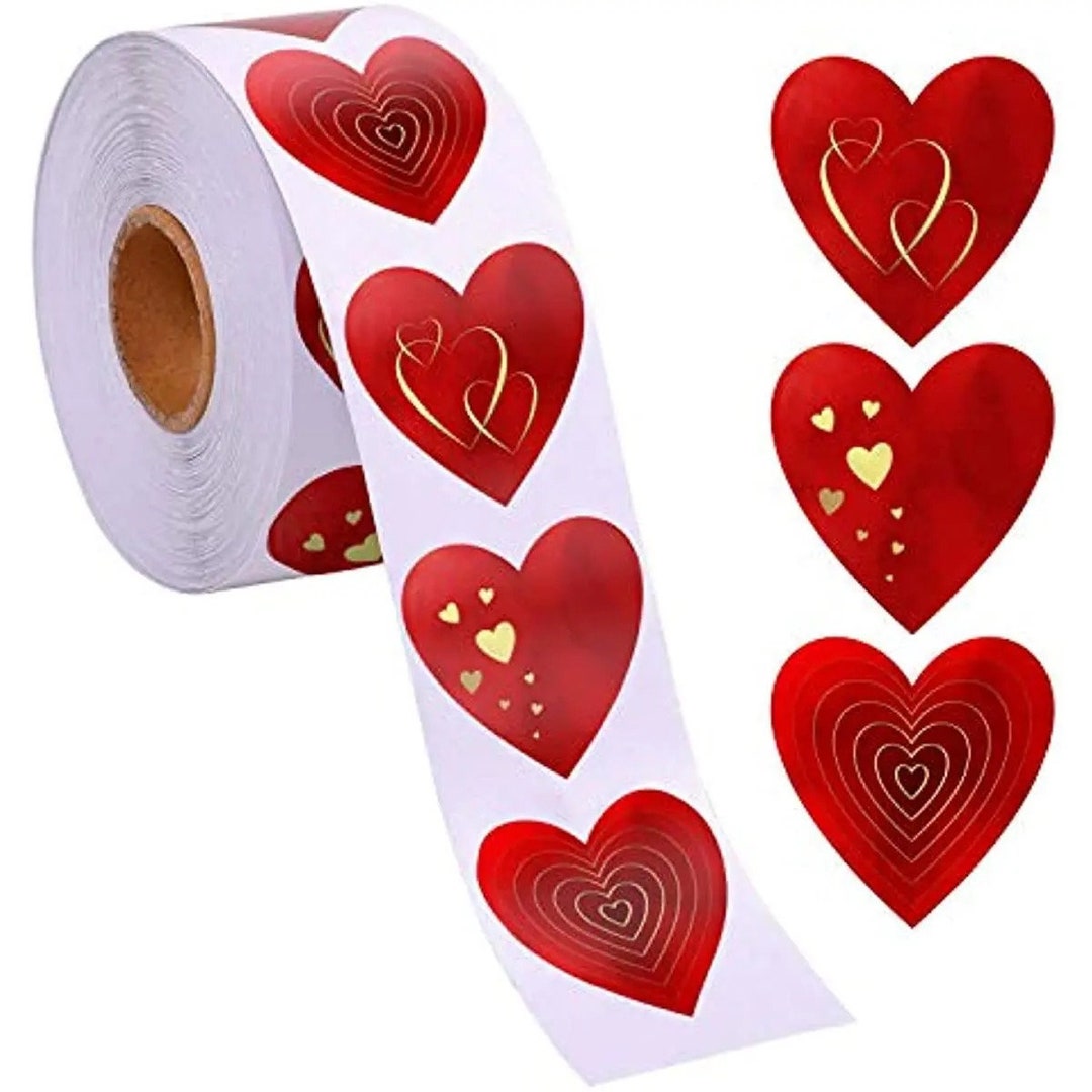 500x Stickers MOTIVE Red Heartvalentine's Day gift Stickersdecorative ...
