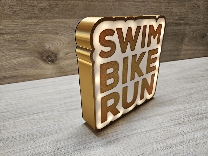 Triathlon - Lightbox Motivator Swim Bike Run - Etsy