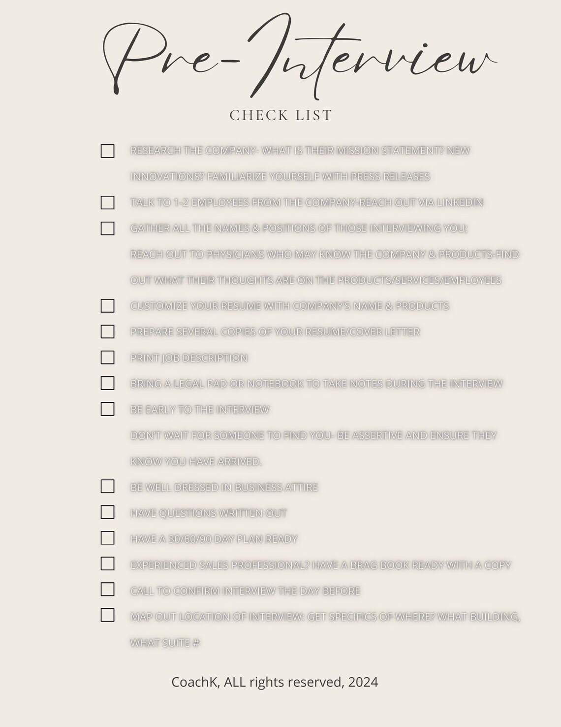 Your 3 Part Ultimate Interview Checklists for High Paying, High ...