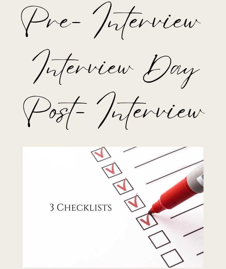 Your 3 Part Ultimate Interview Checklists for High Paying, High ...