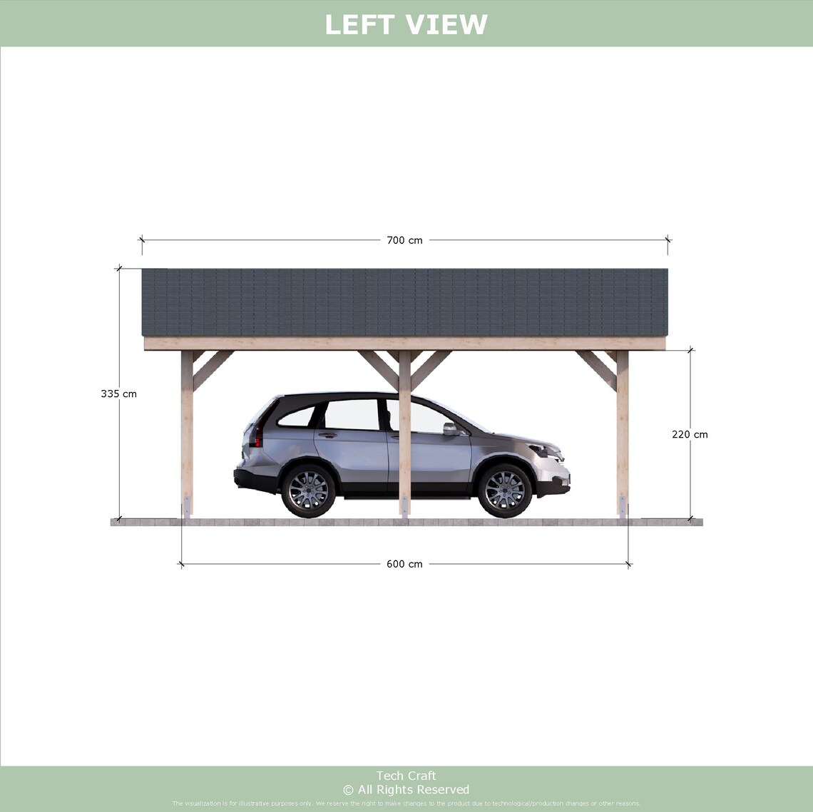 6x4m LEAN to CARPORT Diy Plans PDF Garage Pergola Patio Shingle Roof ...