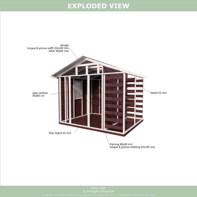 3x2,5m WOODSHED DIY Plans PDF Shed Barn Firewood Shingle Gable Roof Digital Download Outdoor ...