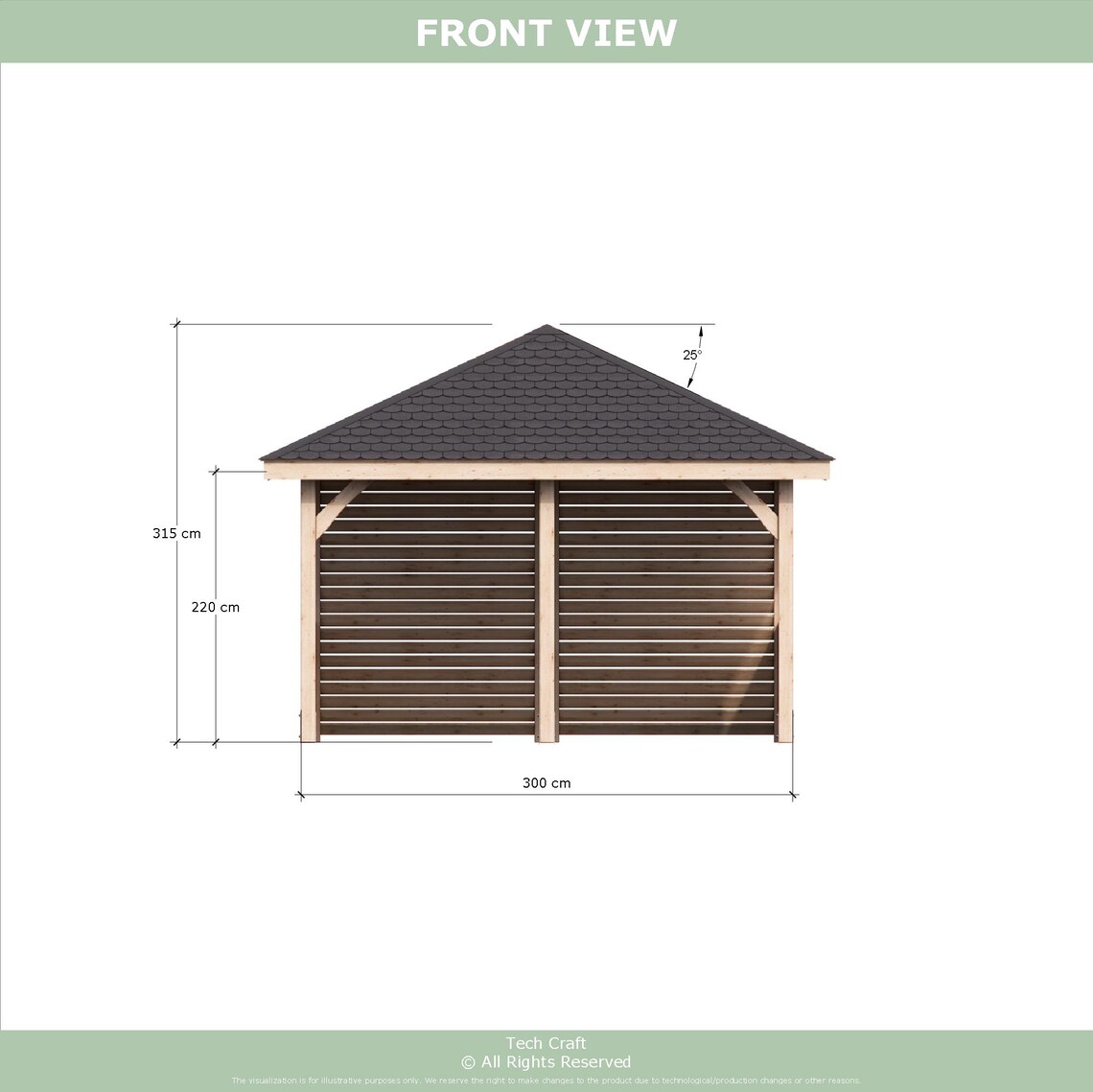 3x3m GAZEBO DIY Plans PDF Pergola Pavilion Shingle Hip Roof Digital ...