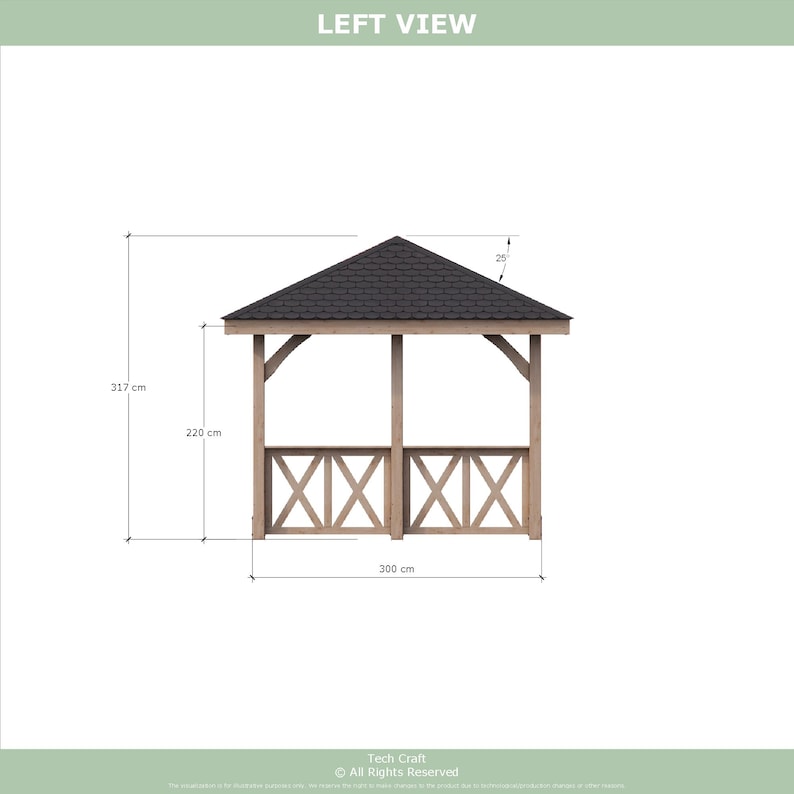4x3m GAZEBO DIY Plans PDF Pergola Pavilion Shingle Hip Roof Digital ...