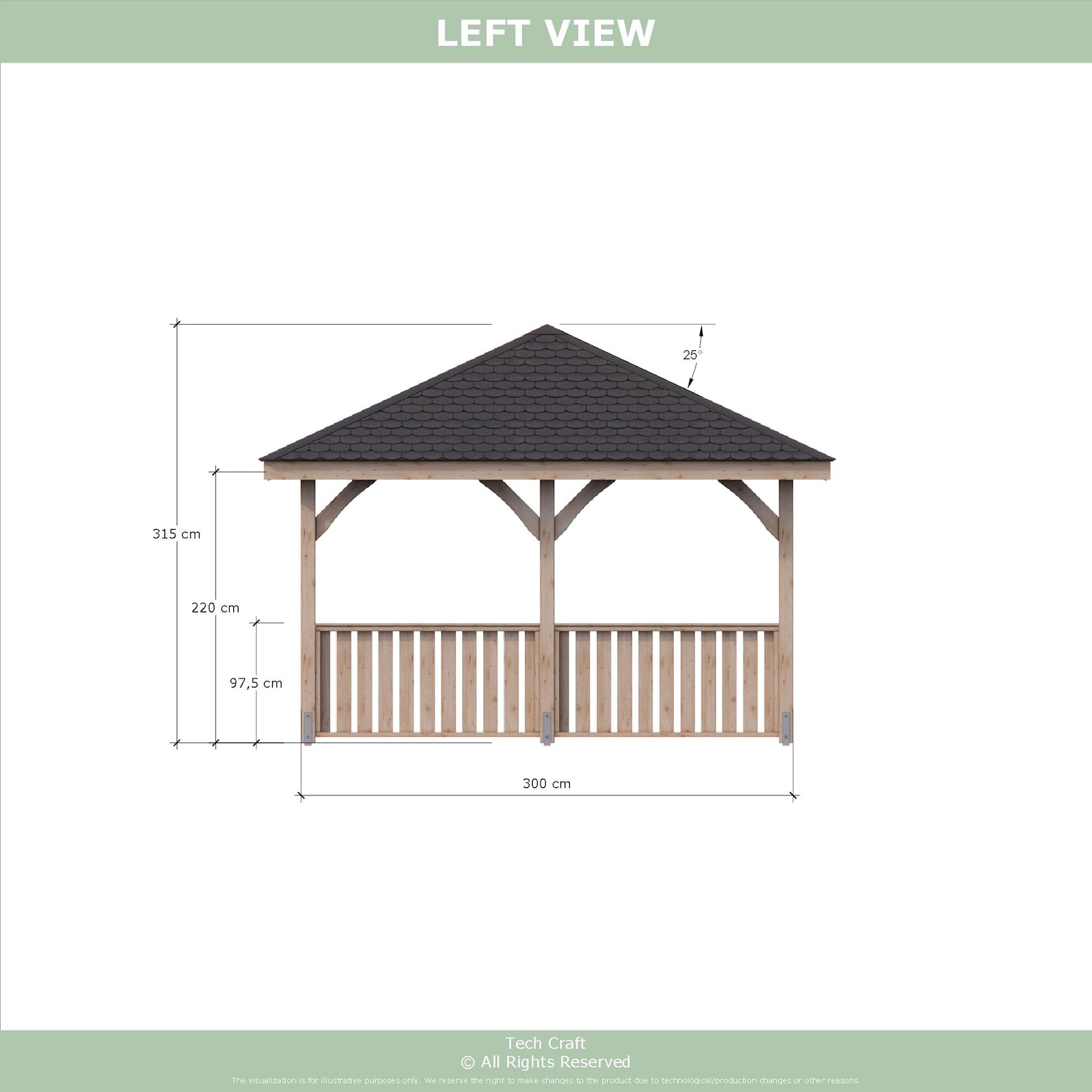 3x3m GAZEBO DIY Plans PDF Pergola Pavilion Shingle Hip Roof Digital ...